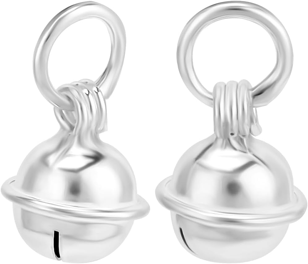 1 Box 4Pcs Mini Bell Charms Bulk 925 Sterling Silver Holiday Christmas ...