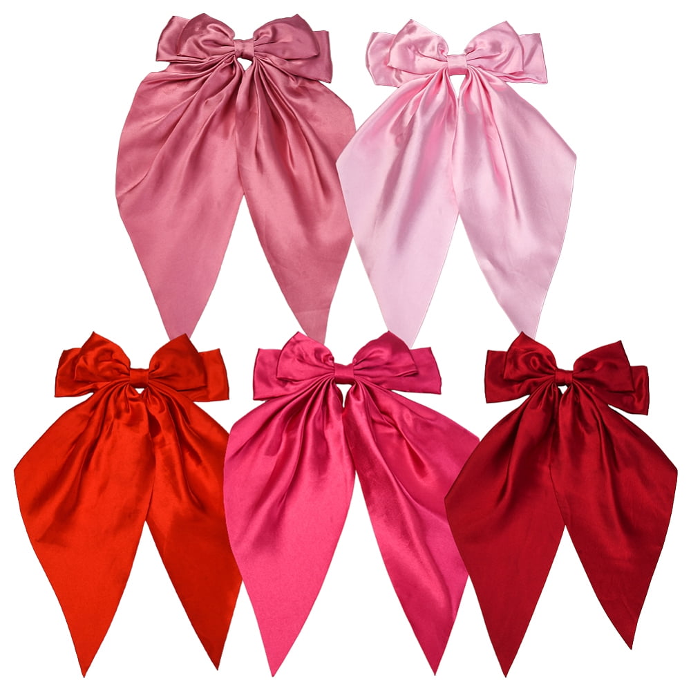 1 Box 5 Colors 5Pcs Hair Clip Set Coquette Hair Clips Bulk Large Red ...