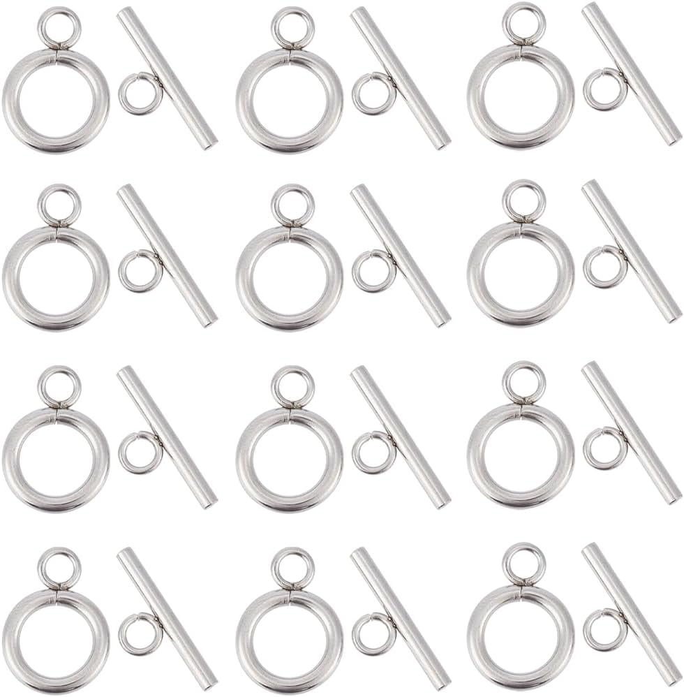 1 Box 50 Sets Toggle Clasps Jewelry Toggle Clasp 304 Stainless Steel T ...