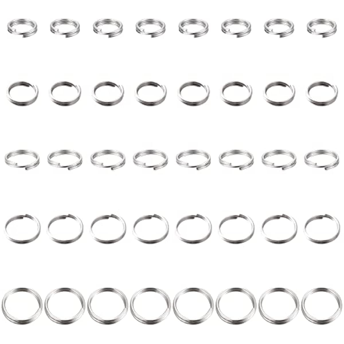 1 Box 500PCS 304 Stainless Steel Split Ring Silver Metal Ring Double ...
