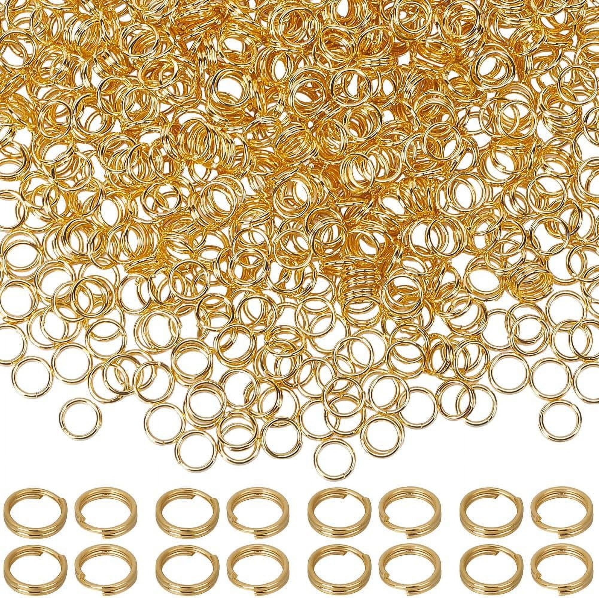 1 Box 500Pcs 5mm Real 18K Gold Plated Jump Rings Split Key Rings Bulk ...