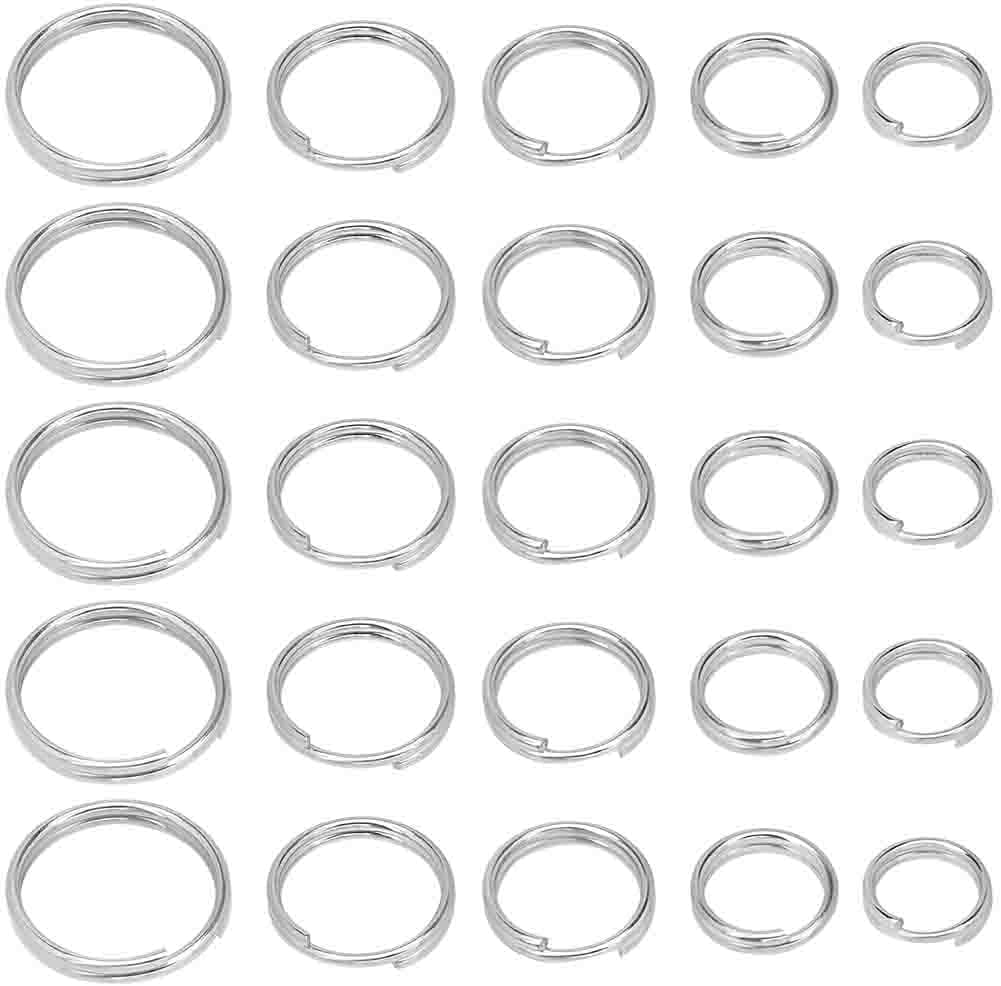 1 Box 500Pcs Small Split Jump Rings Silver Split Rings Bulk Stainless Steel Hypoallergenic Round ...
