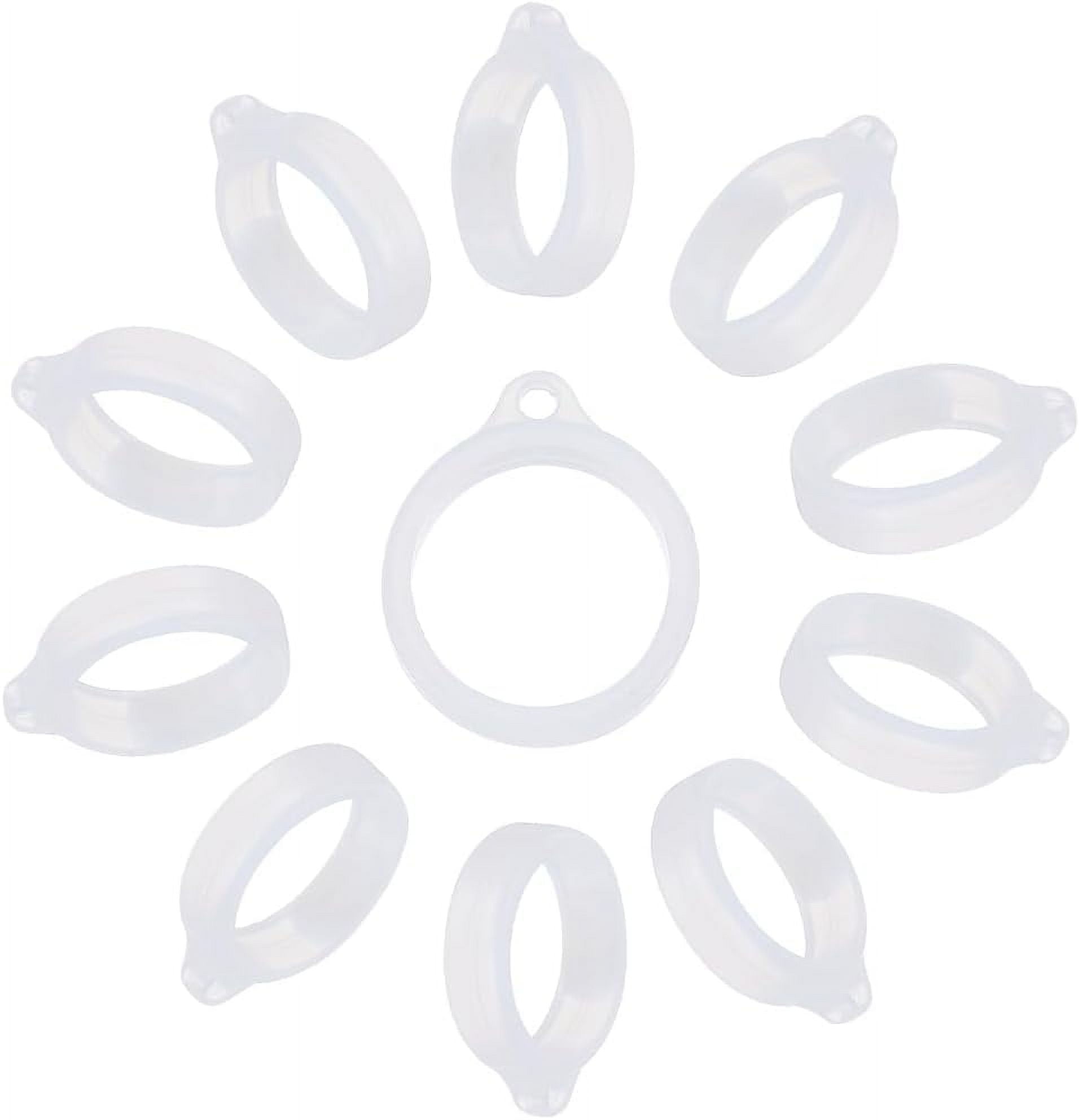1 Box 50PCS Clear Anti-Lost Silicone Rubber Rings Holder Silicone ...