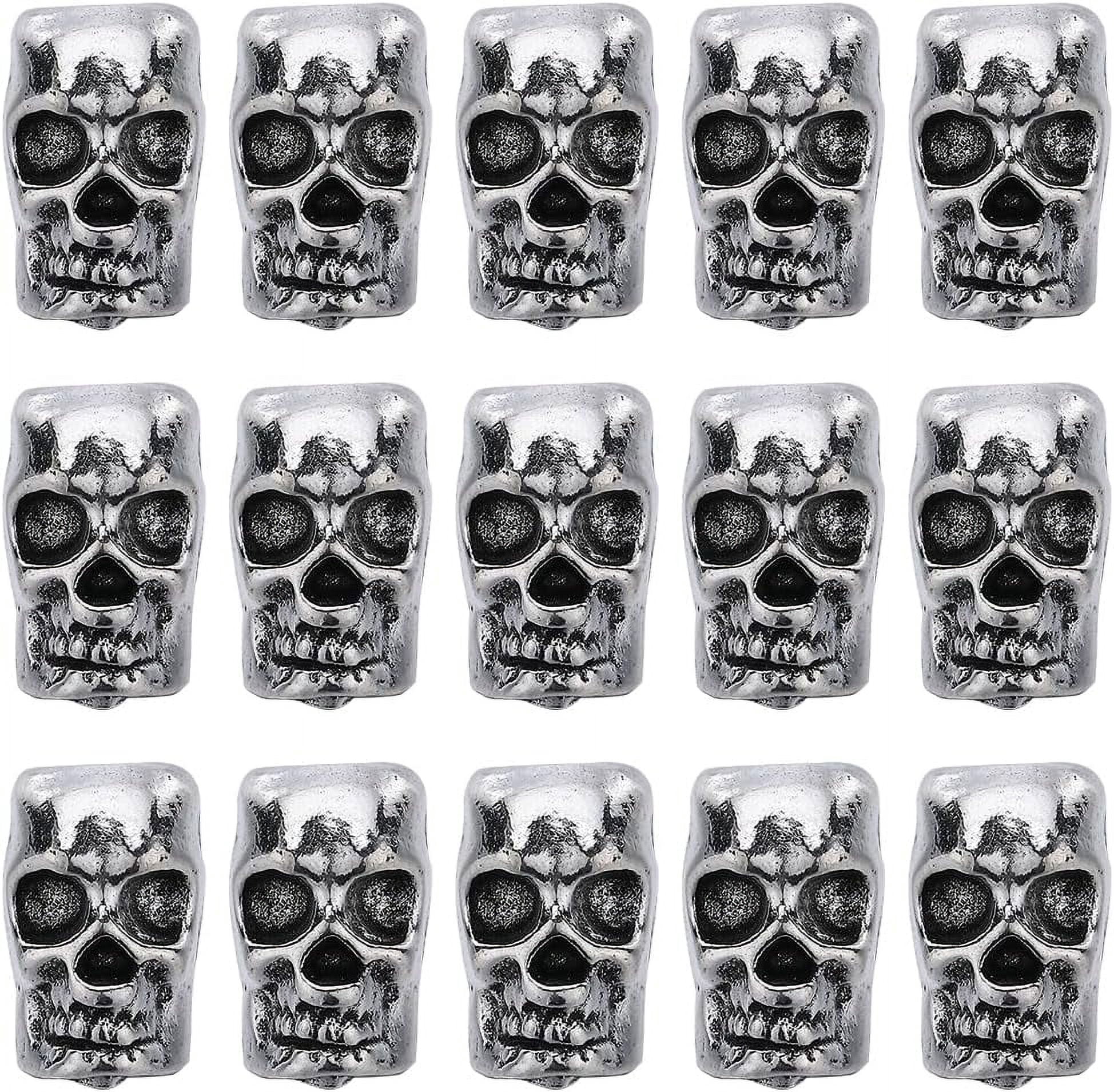 1 Box 50PCS Spacer Beads Head Beads Beard Silver Tibetan Metal Large ...