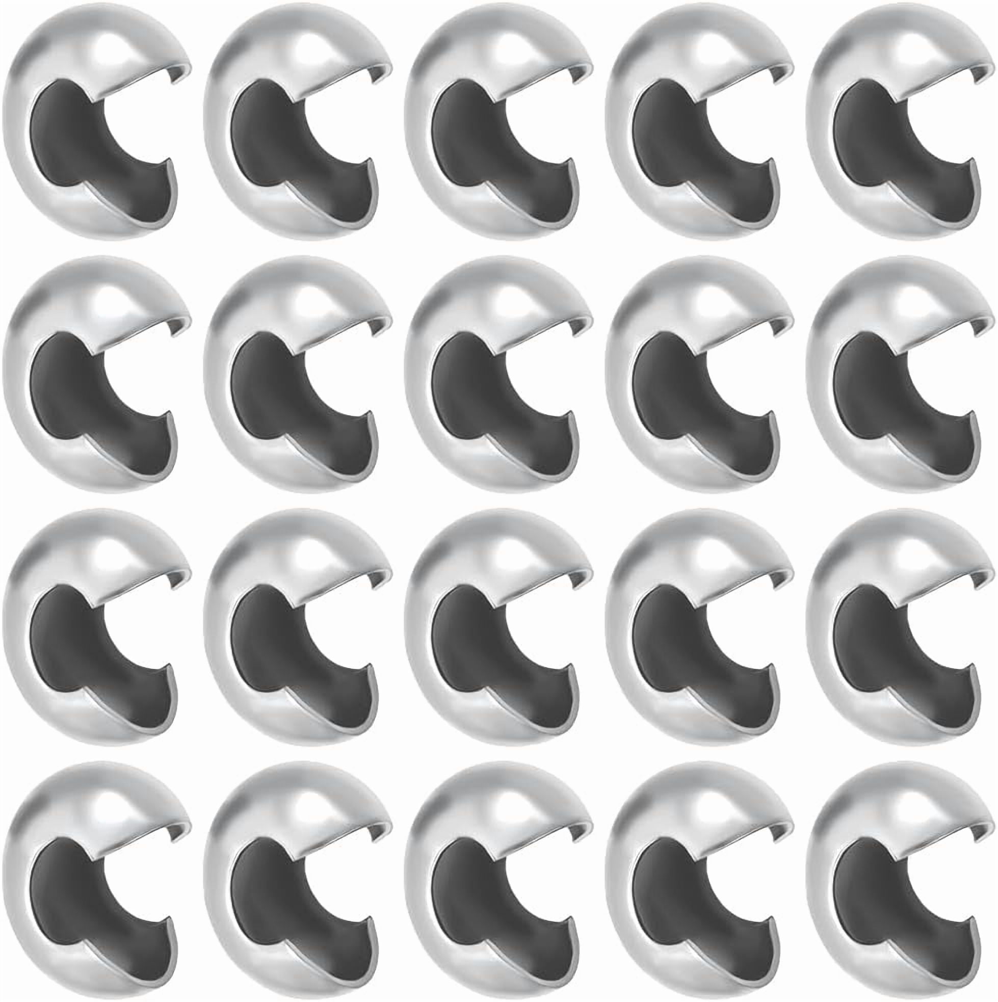 1 Box 50Pcs 304 Stainless Steel Crimp Beads Covers 9mm Open Half Round ...