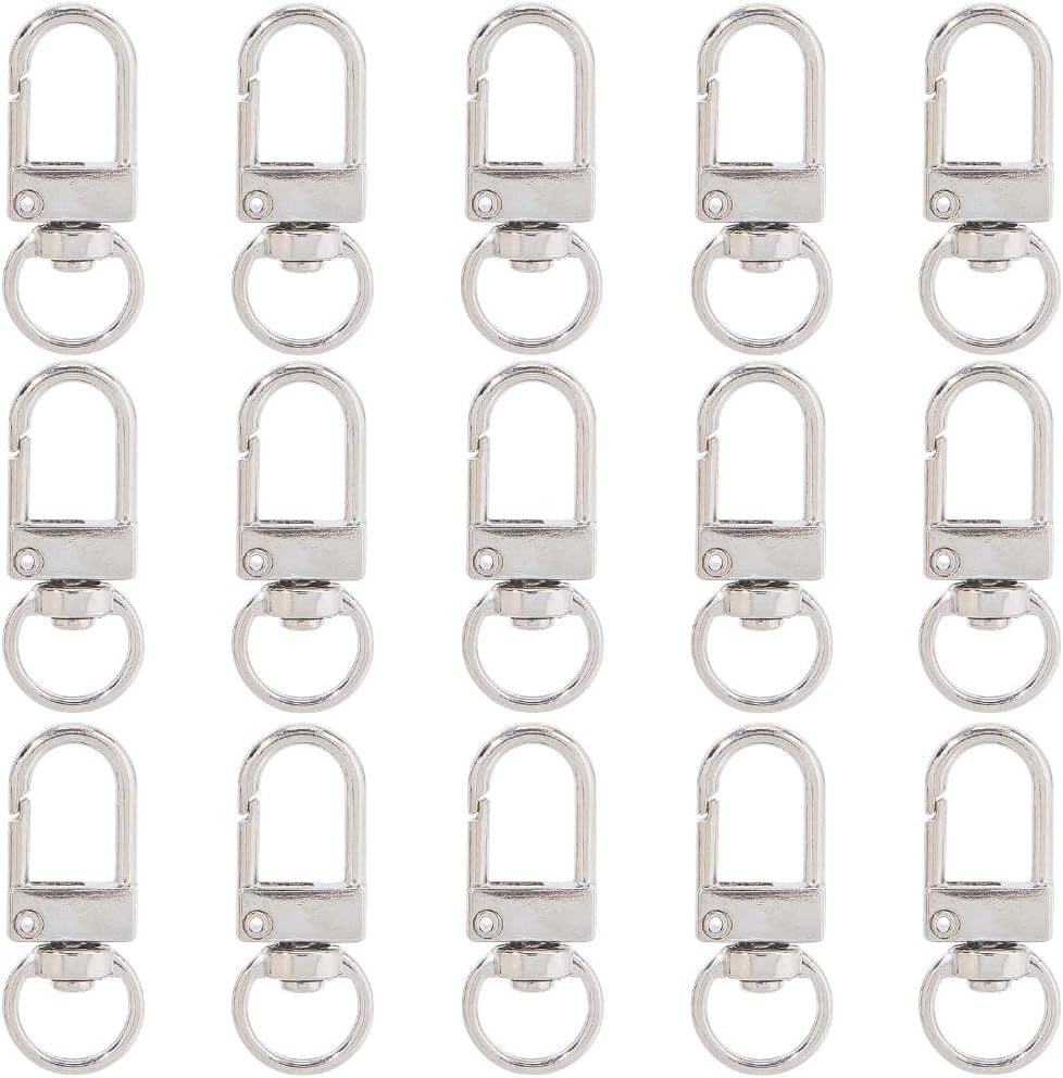 1 Box 50Pcs Alloy Swivel Clasps Silver Keychain Clips Bulk Metal Heavy ...