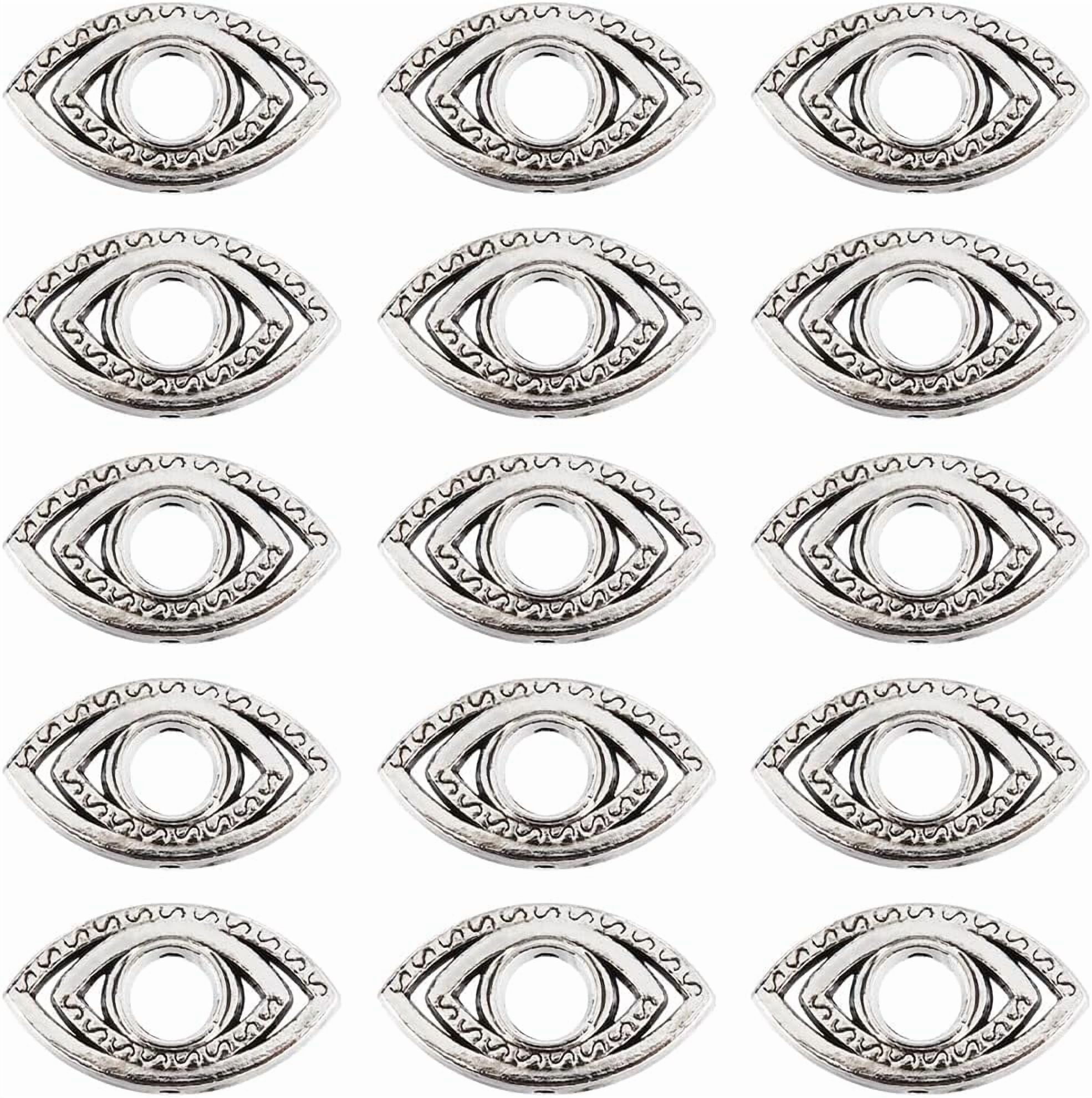 1 Box 50Pcs Bead Frames Bulk Bead Frame Charm Silver Eye Vintage ...