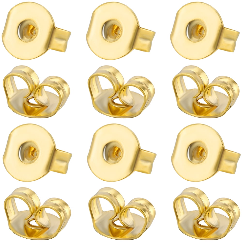 1Box 50Pcs Brass Friction Ear Nuts Ear Locking Earring Backs for Post ...