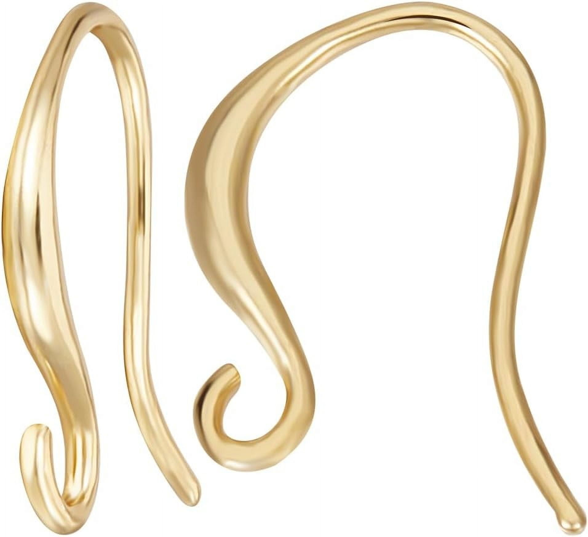 1 Box 50Pcs French Earring Hooks 18K Gold Plated Wine Glass Shape Ear ...