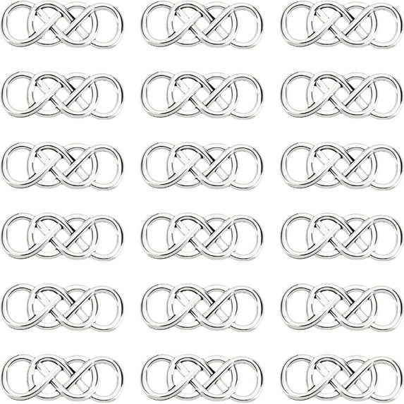 1 Box 50Pcs Infinity Charms Bulk Infinity Charm Silver Celtic Knot Charm Double Infinity Charm ...