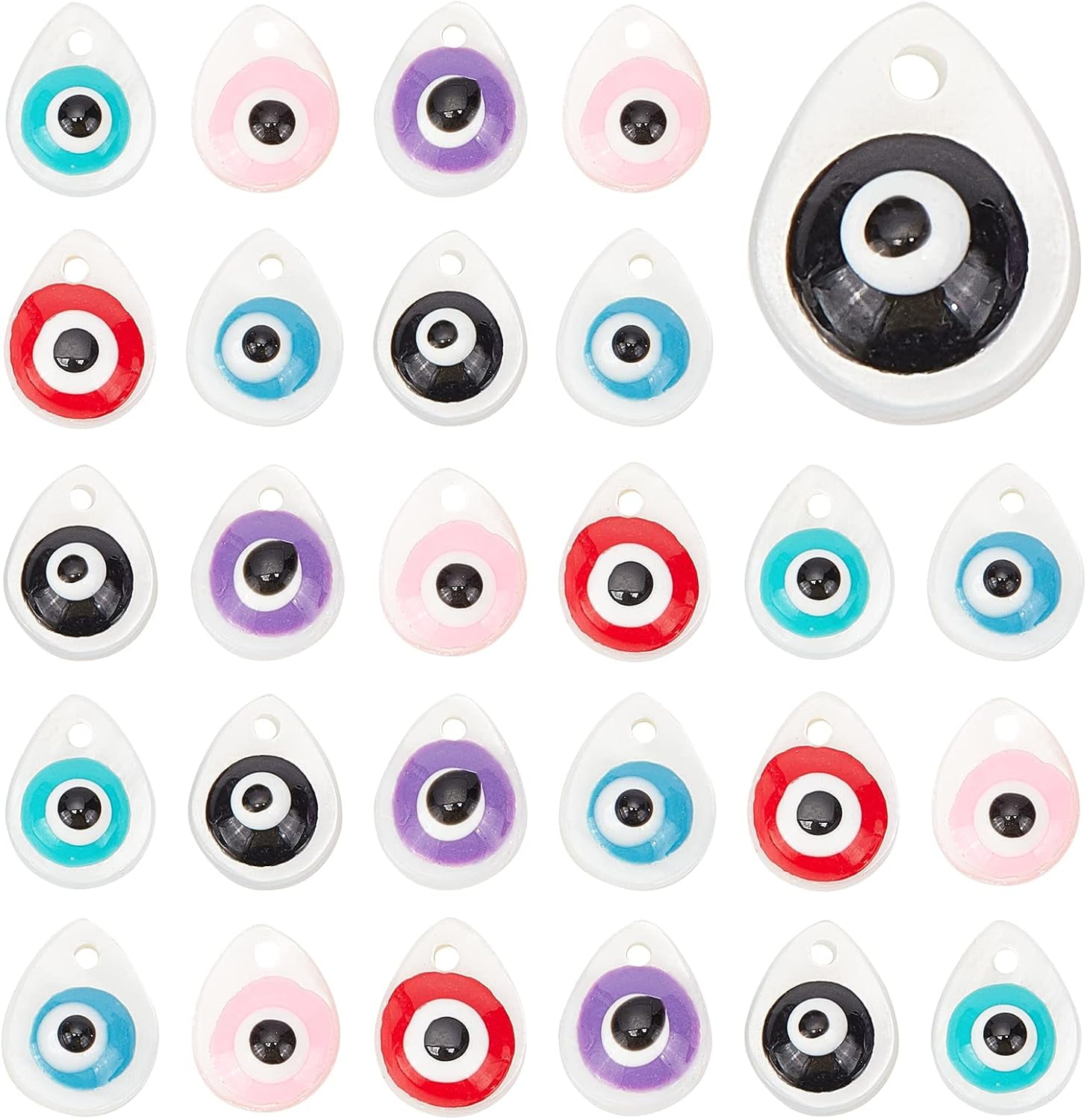 1 Box 50Pcs Natural Freshwater Shell Charms Teardrop Shell Beads for ...