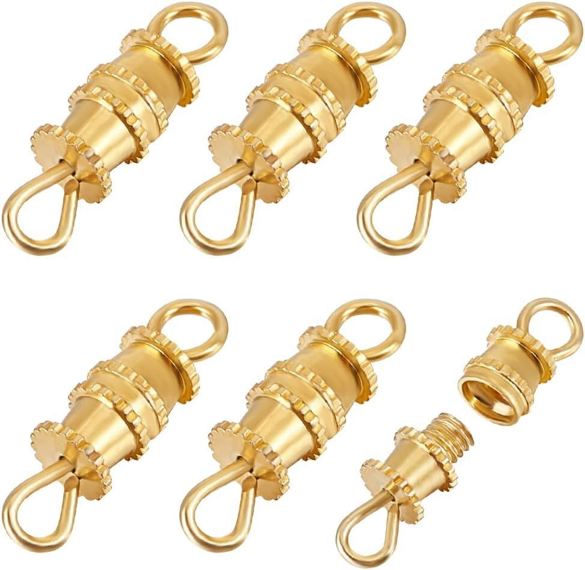 1 Box 50Pcs Screw Clasps 18K Gold Plated Brass Barrel Twist Closure ...