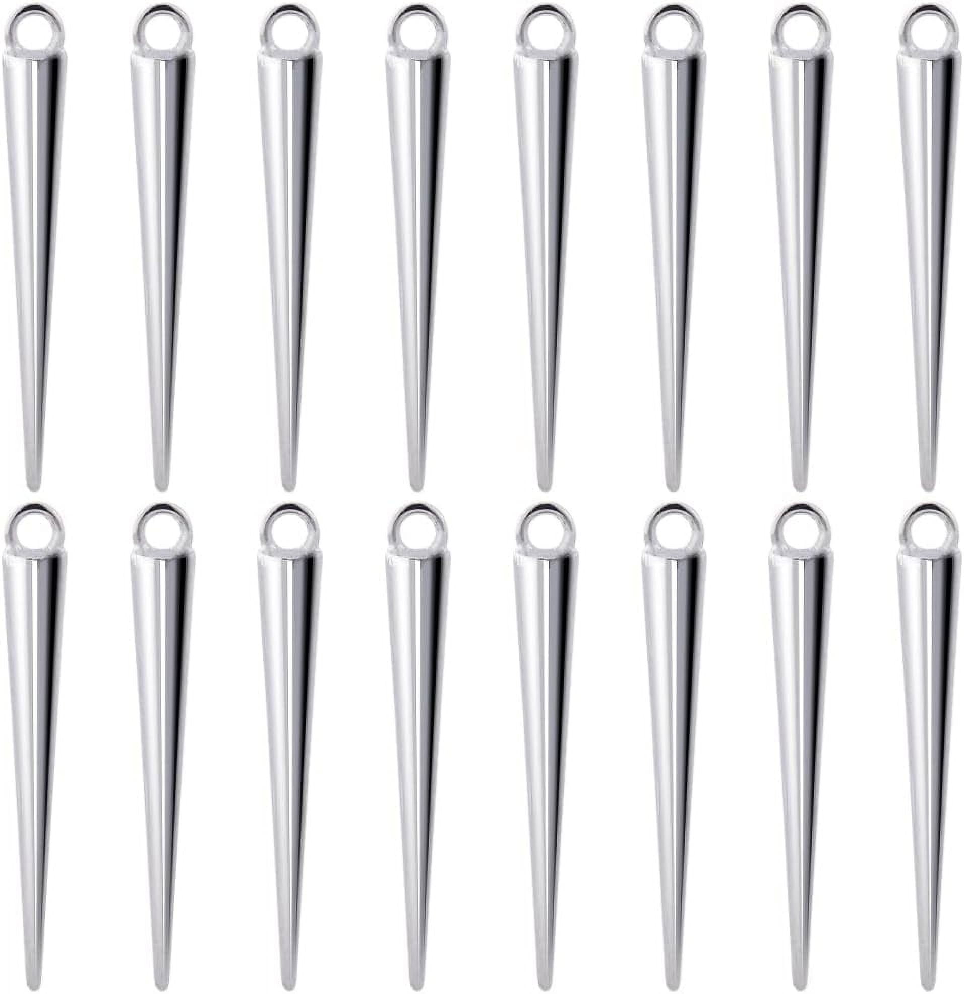 1 Box 50Pcs Spike Charms Beads Cone Charms Antique Silver Gothic Long ...