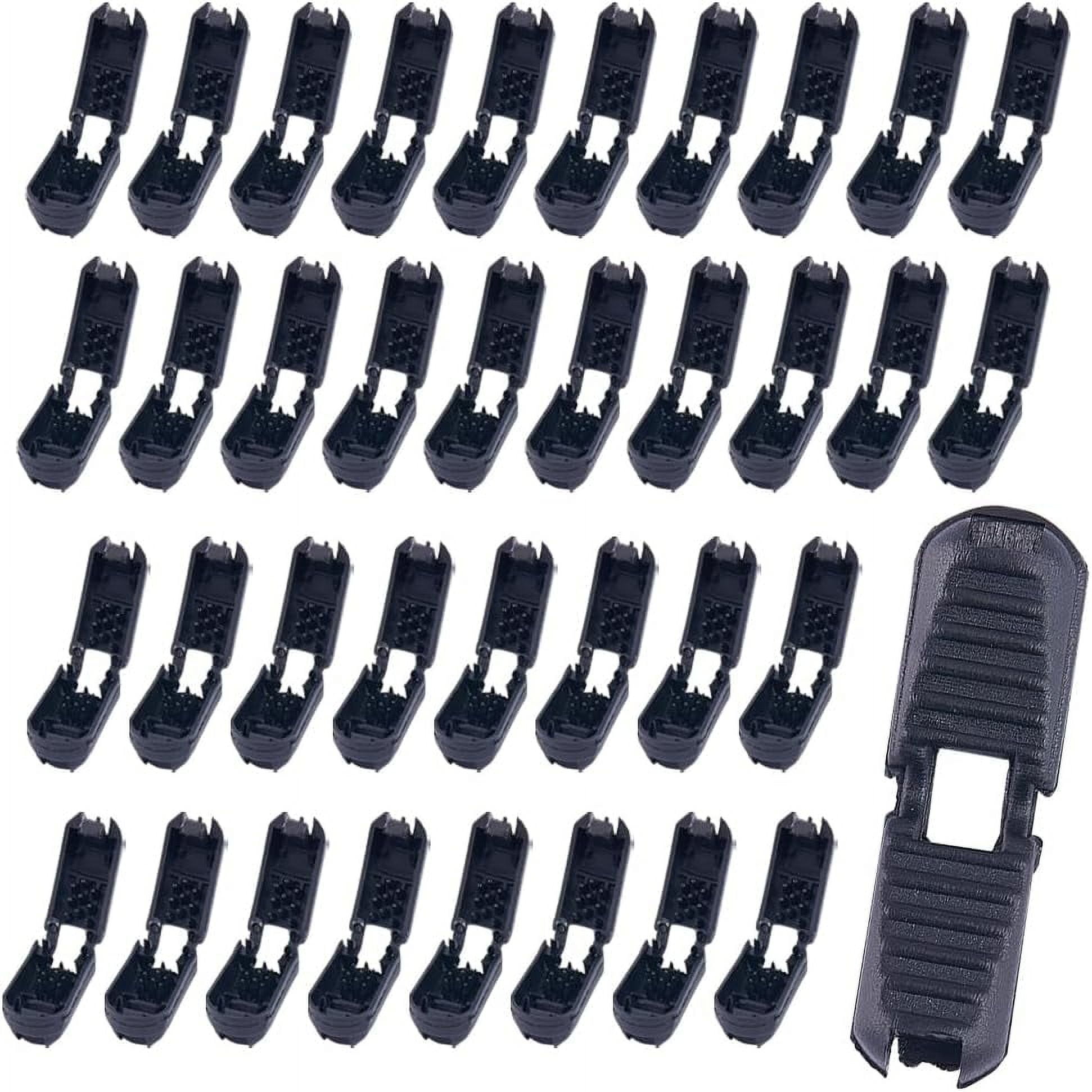 1 Box 50Pcs Zipper Pull Cord Lock End Tabs Zip Rope Clip Buckle Tips ...