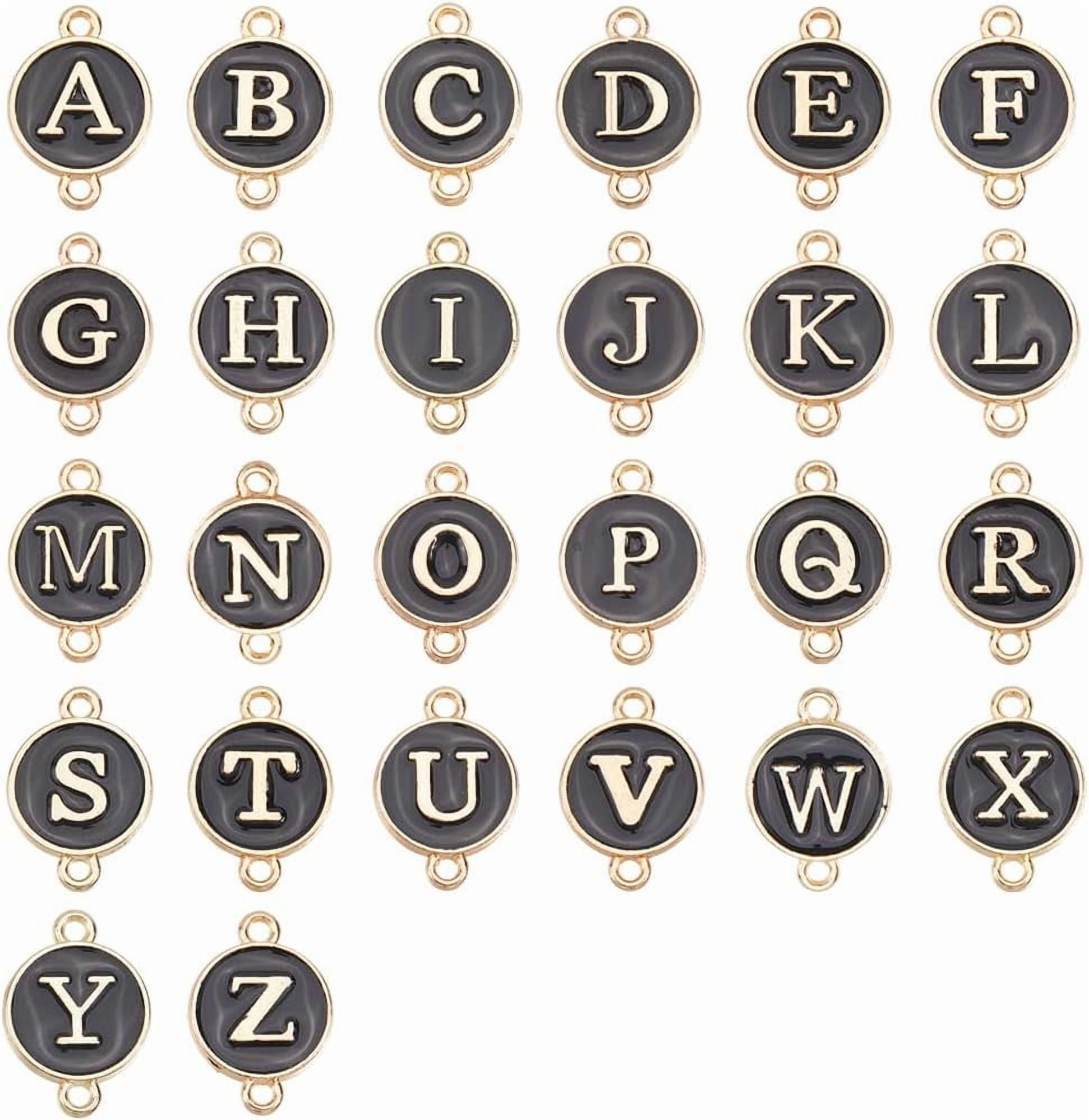 1 Box 52Pcs Enamel Alphabet Charms Letter Connector Charms Bulk A-Z ...