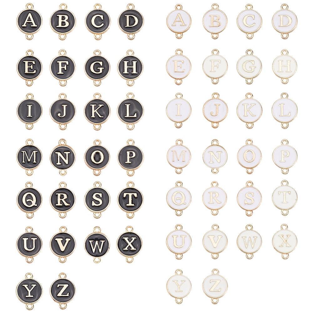 1 Box 52Pcs Enamel Alphabet Charms Letter Connector Charms Bulk A-Z ...