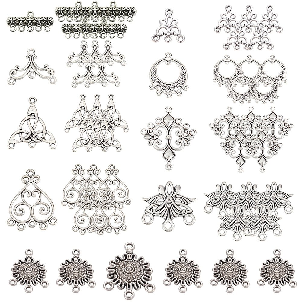 1 Box 54Pcs 9 Style Chandelier Connector Charms Component Links Alloy ...