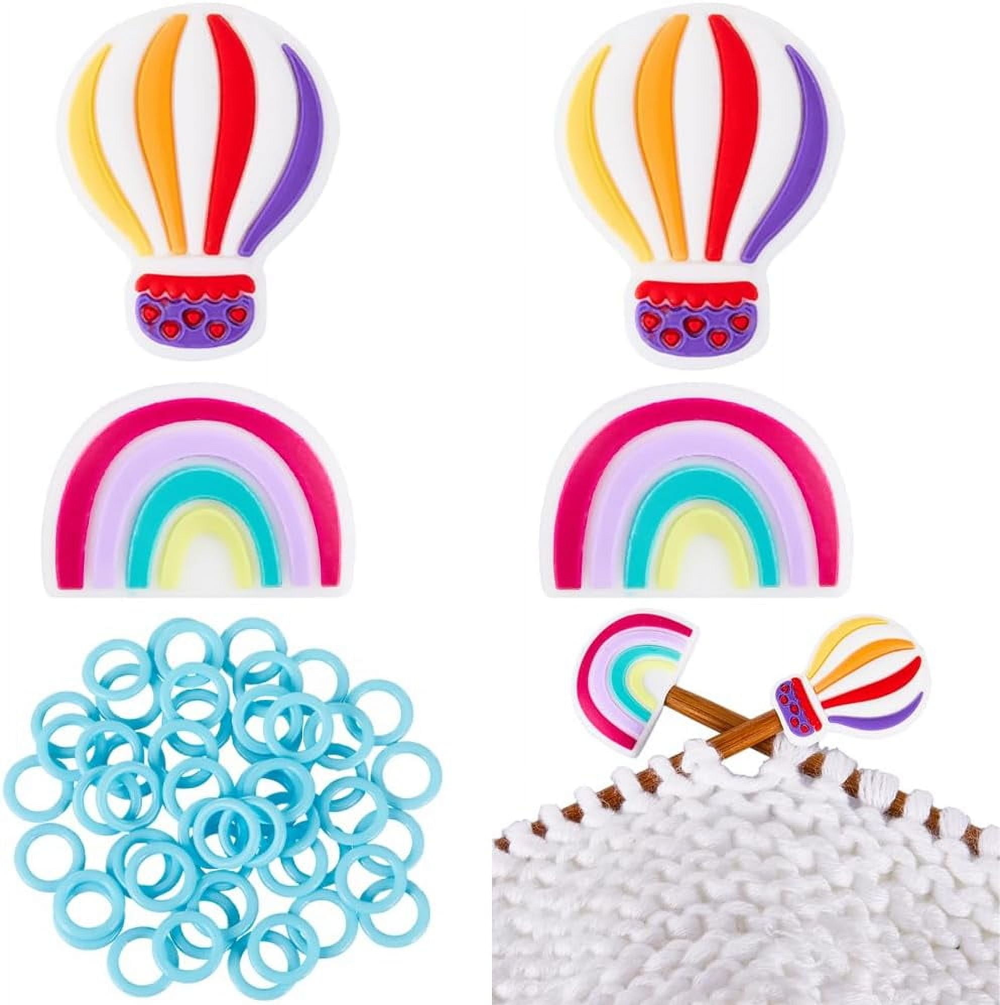 1 Box 54Pcs Knitting Needle Stopper Knitting Needle Protectors Rainbow ...