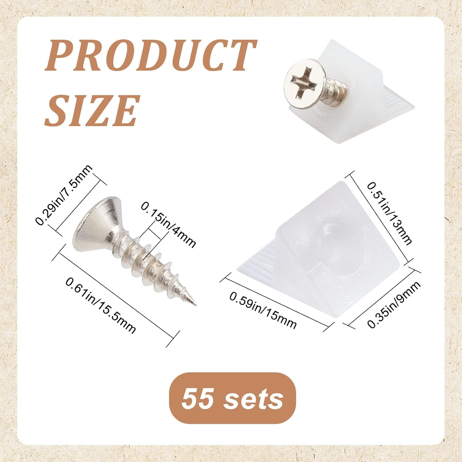 1 Box 55Pcs Drawer Supports Drawer Repair Kit with 55pcs Screws White ...