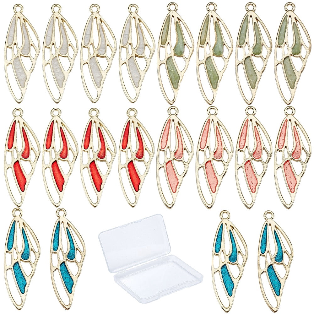 1 Box 56Pcs 14 Style Butterfly Wings Charms Butterflies Charm Insect ...