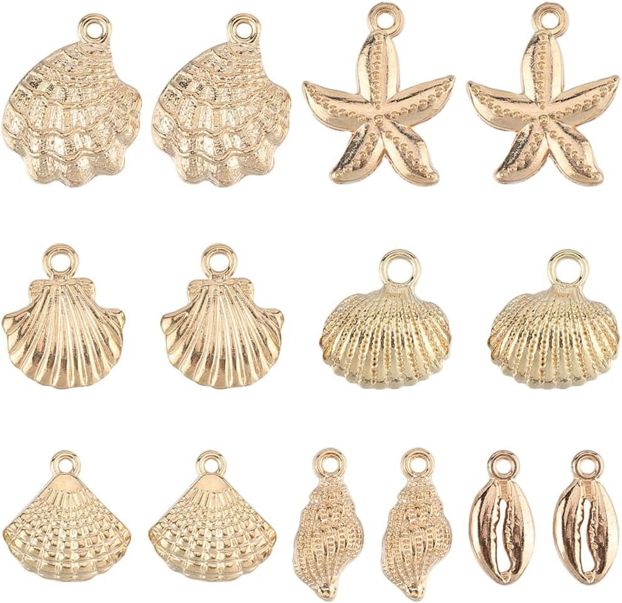 1 Box 56Pcs 7 Styles Sea Animal Charm Ocean Charms Gold Bulk Shells ...
