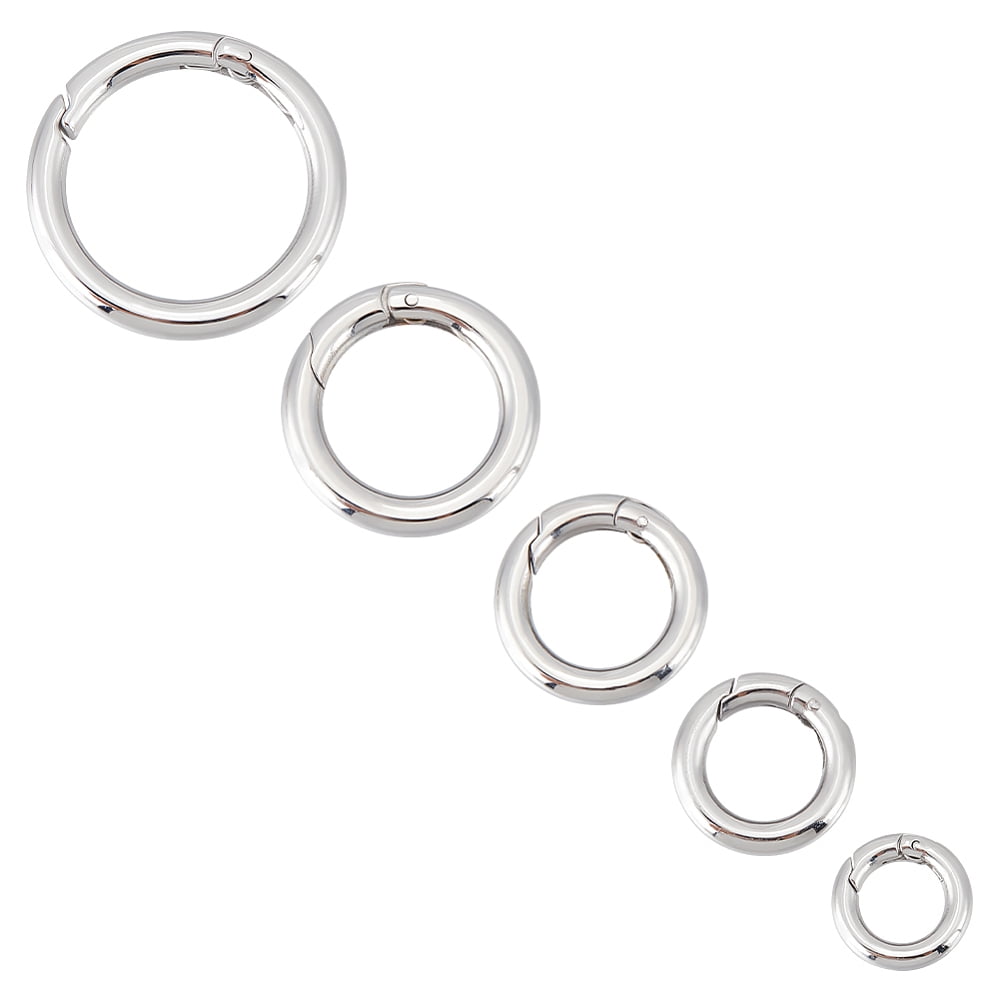 1 Box 5Pcs 5 Sizes 316 Stainless Steel Spring Gate Rings Clasps Open ...