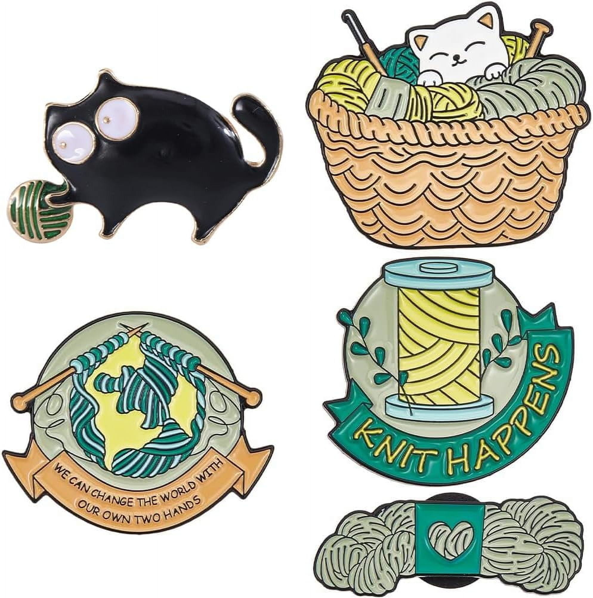 1 Box 5Pcs Crochet Themed Enamel Pins Cute Enamel Pins Bulk Wool ...