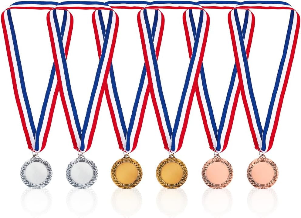 1 Box 6 Pcs Blank Award Medal 2 Sizes Alloy Make Your Own Medals with ...