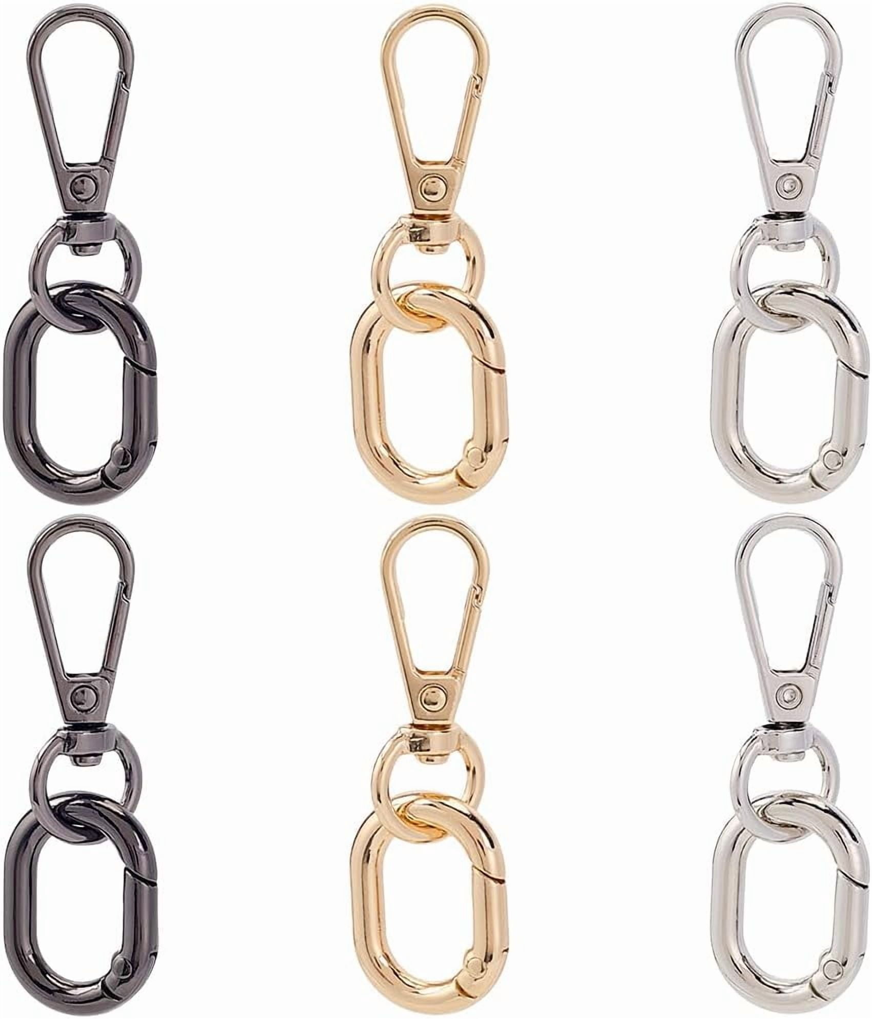 1 Box 6 Sets 3 Colors Swivel Spring Snap Hooks Gold Keychain Key Ring ...