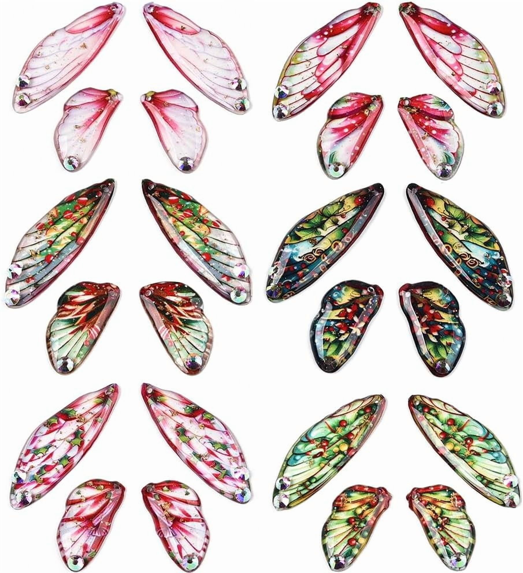 1 Box 6 Sets 6 Styles Angel Wing Charm Resin Butterfly Wing Charms Bulk ...