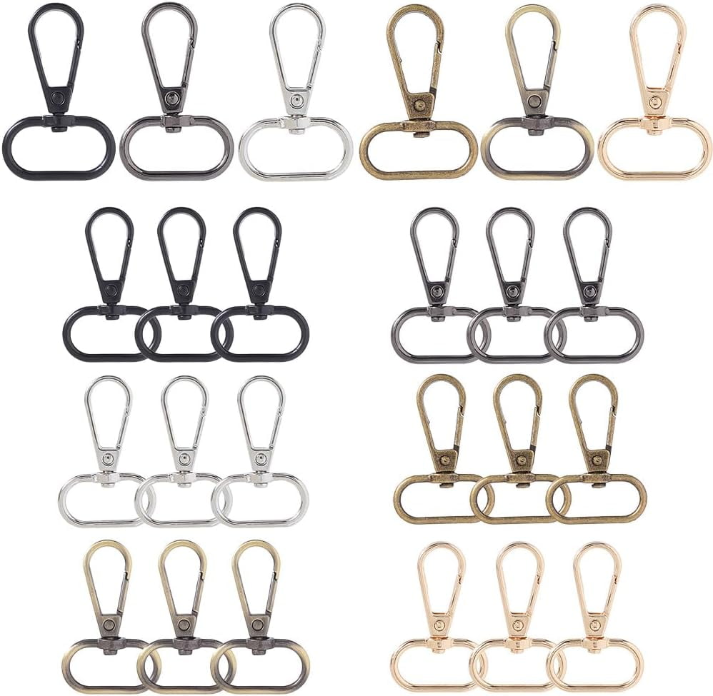 1 Box 6 Styles 24Pcs Oval Ring Lobster Clasp Claw 1 Inch Swivel Hook ...