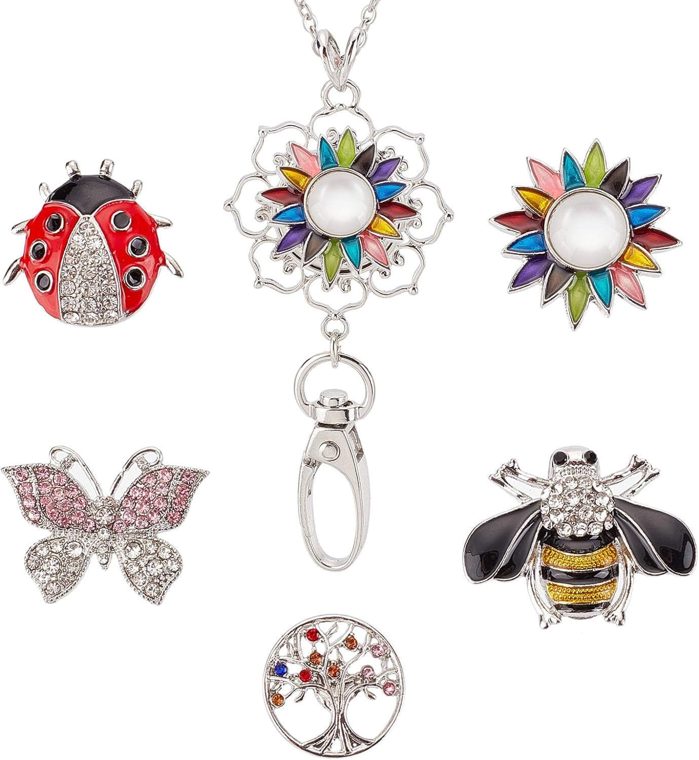 1 Box 6 Styles Christmas Lanyard Snap Button Lanyard Necklace Set ...