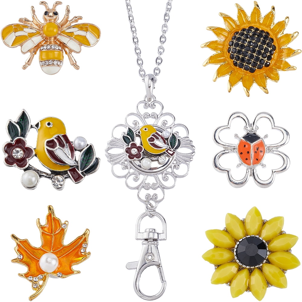 1 Box 6 Styles Women Badge Lanyard Rhinestone ID Badge Lanyards ...