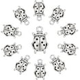 1 Box 60 Pcs Ladybug Charms Insect Charm Tibetan Style Ladybird Beads ...