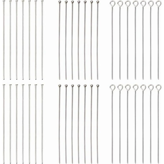 1 Box 600Pcs 3 Styles Earring Findings Pins 50mm 304 Stainless Steel ...