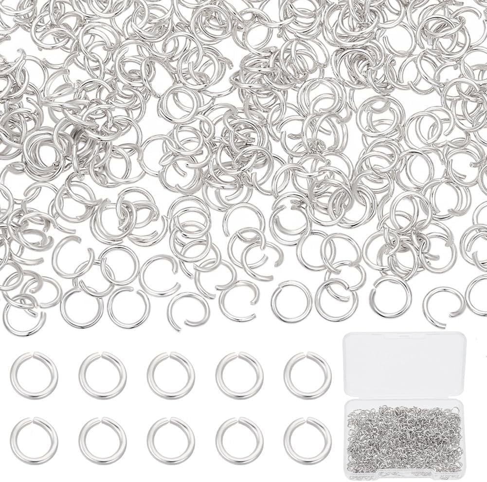 1 Box 600Pcs Jump Rings for Jewelry Making 925 Sterling Silver Plated ...