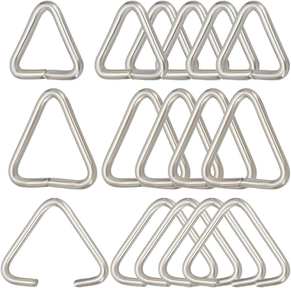 1 Box 600Pcs Open Jump Rings Triangle Open Hook Silver 304 Stainless Steel Split Ring Link ...
