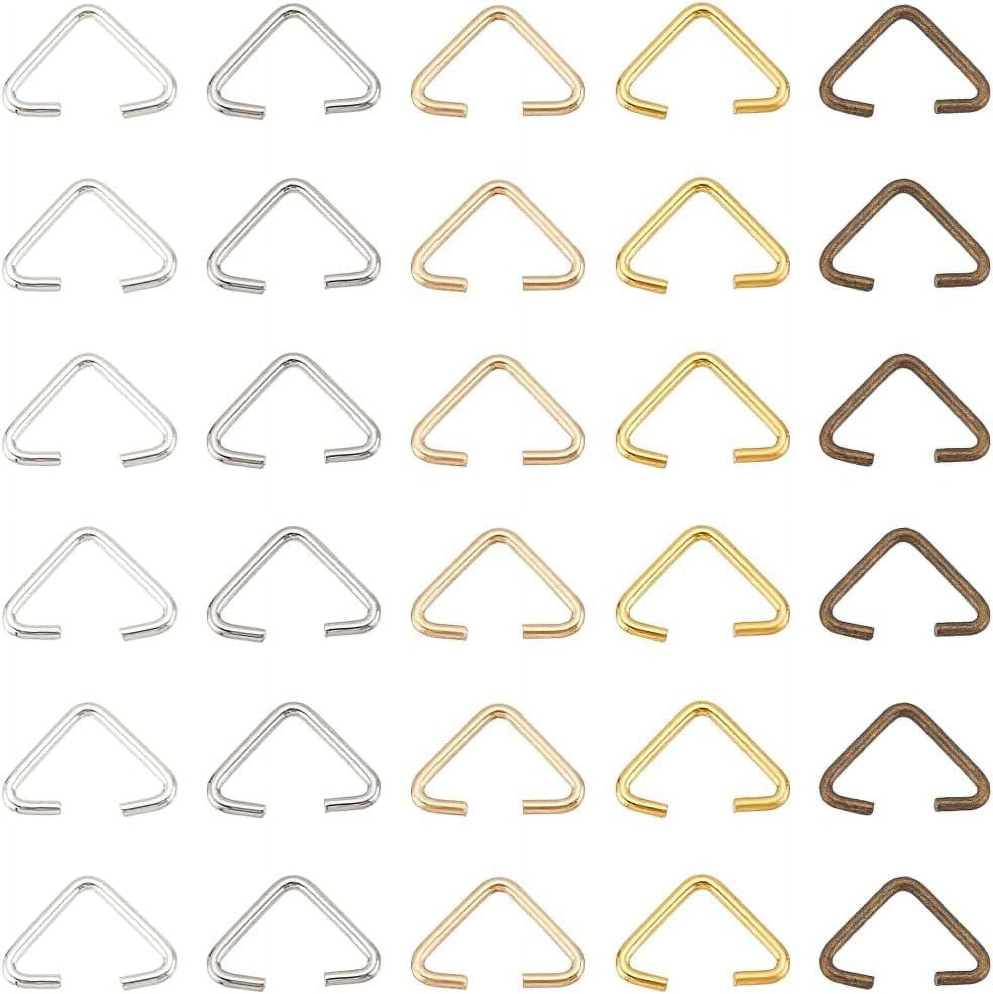 1 Box 600Pcs Triangle Jump Rings Pinch Clip Bails Open Jump Rings Bulk ...
