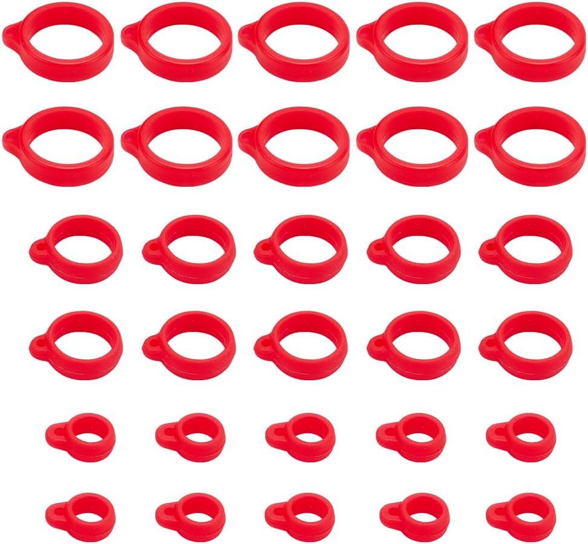 1 Box 60PCS 3 Sizes Red Anti-Lost Silicone Rubber Rings Holder Silicone ...