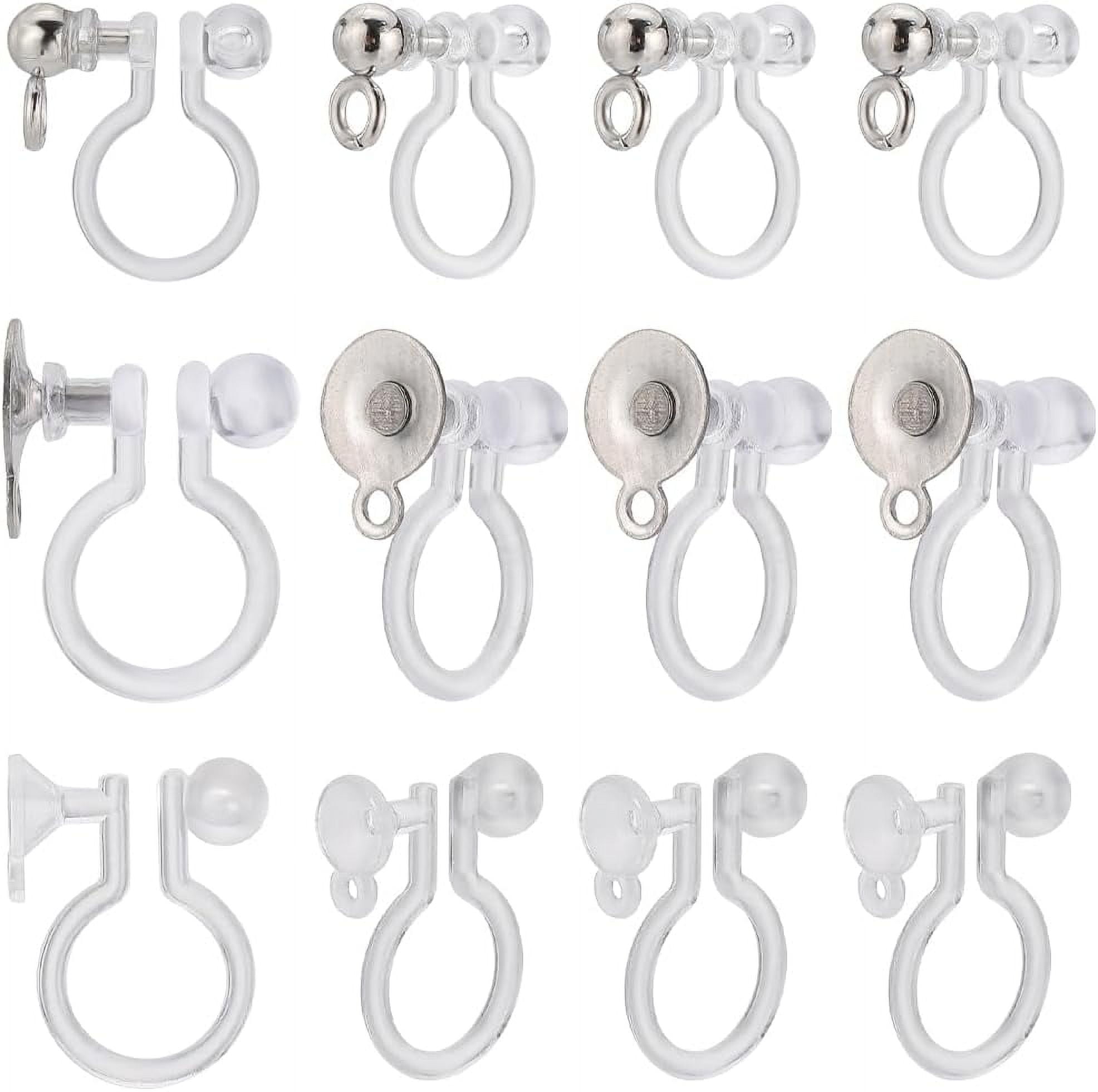 1 Box 60Pcs 3 Styles Plastic Earrings Clips Earring Converter ...