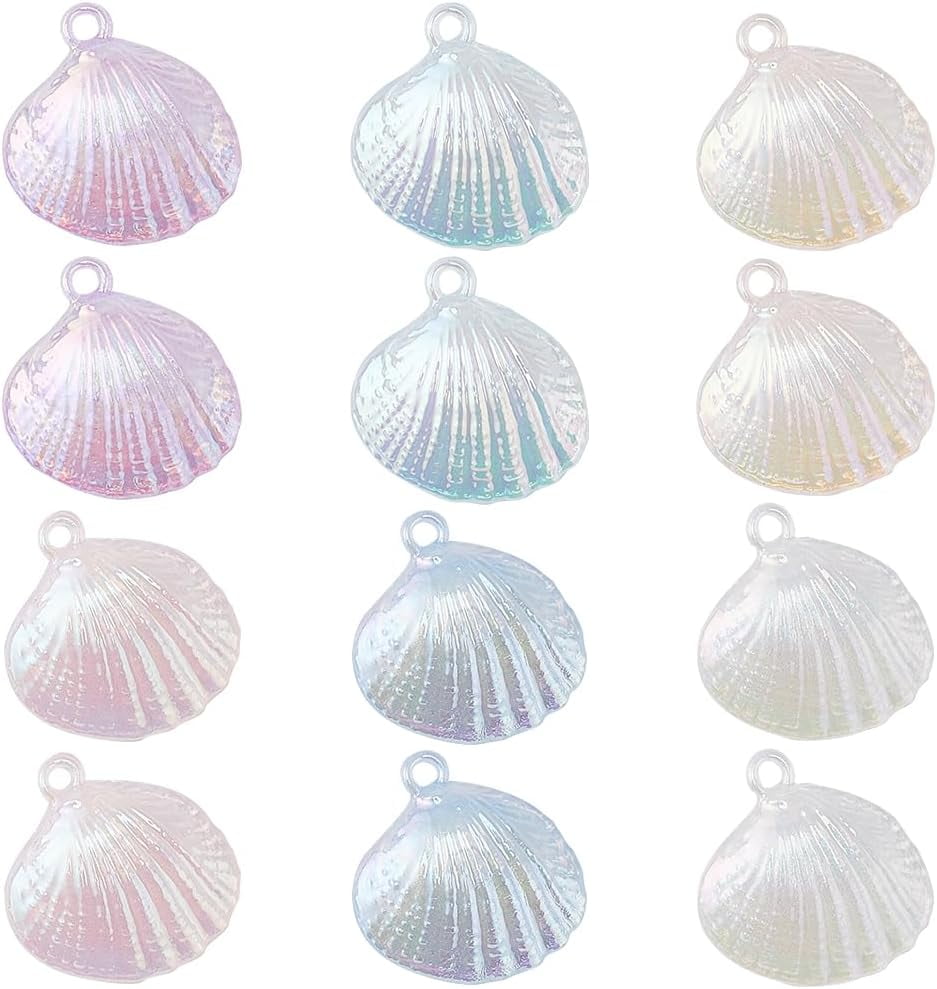 1 Box 60Pcs 6 Colors Shell Charms Bulk Ocean Animals Charm Multicolored ...