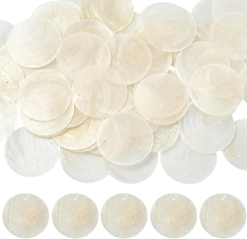 1 Box 60Pcs Capiz Shell Charm Mother of Pearl Shell Charms Bulk 4cm ...