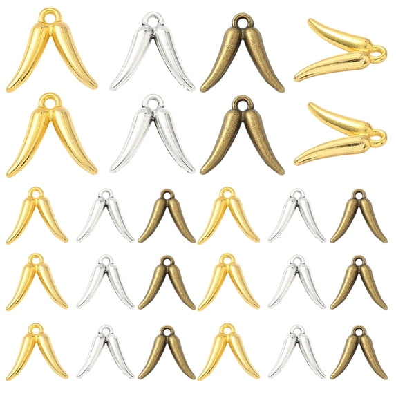 1 Box 60Pcs Chili Charms Bulk Hot Pepper Charm Metal Miniature Lifelike ...