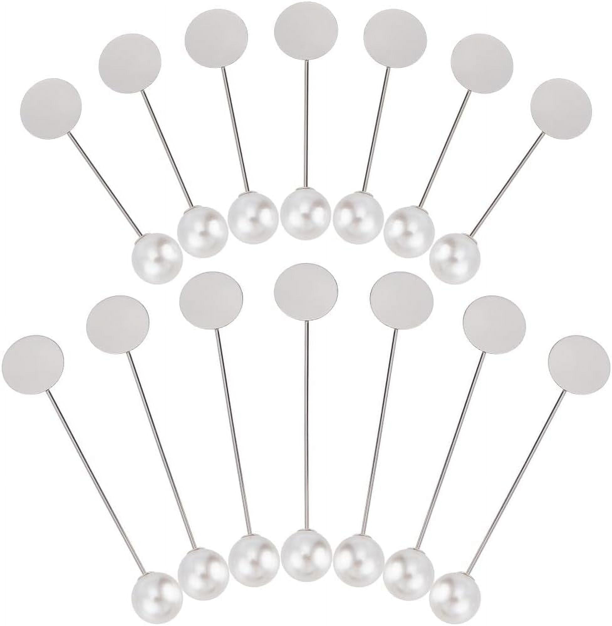 1 Box 60Pcs Flat Round Lapel Pin Silver Brooch Stick Pins Bulk Brass ...