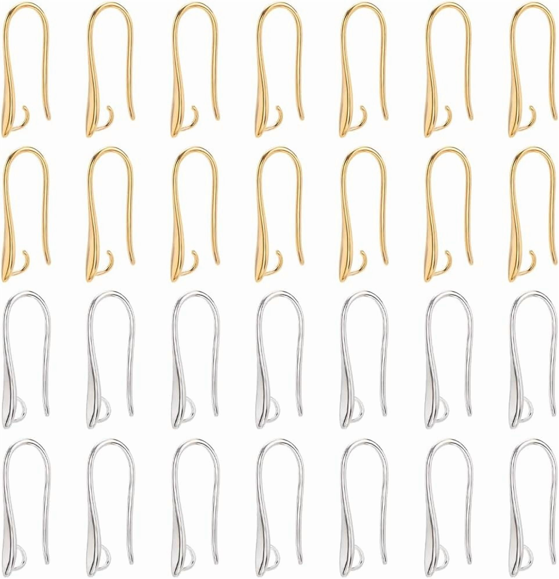 1 Box 60Pcs French Loops Earring Findings Ear Wire Hooks Gold Designer ...