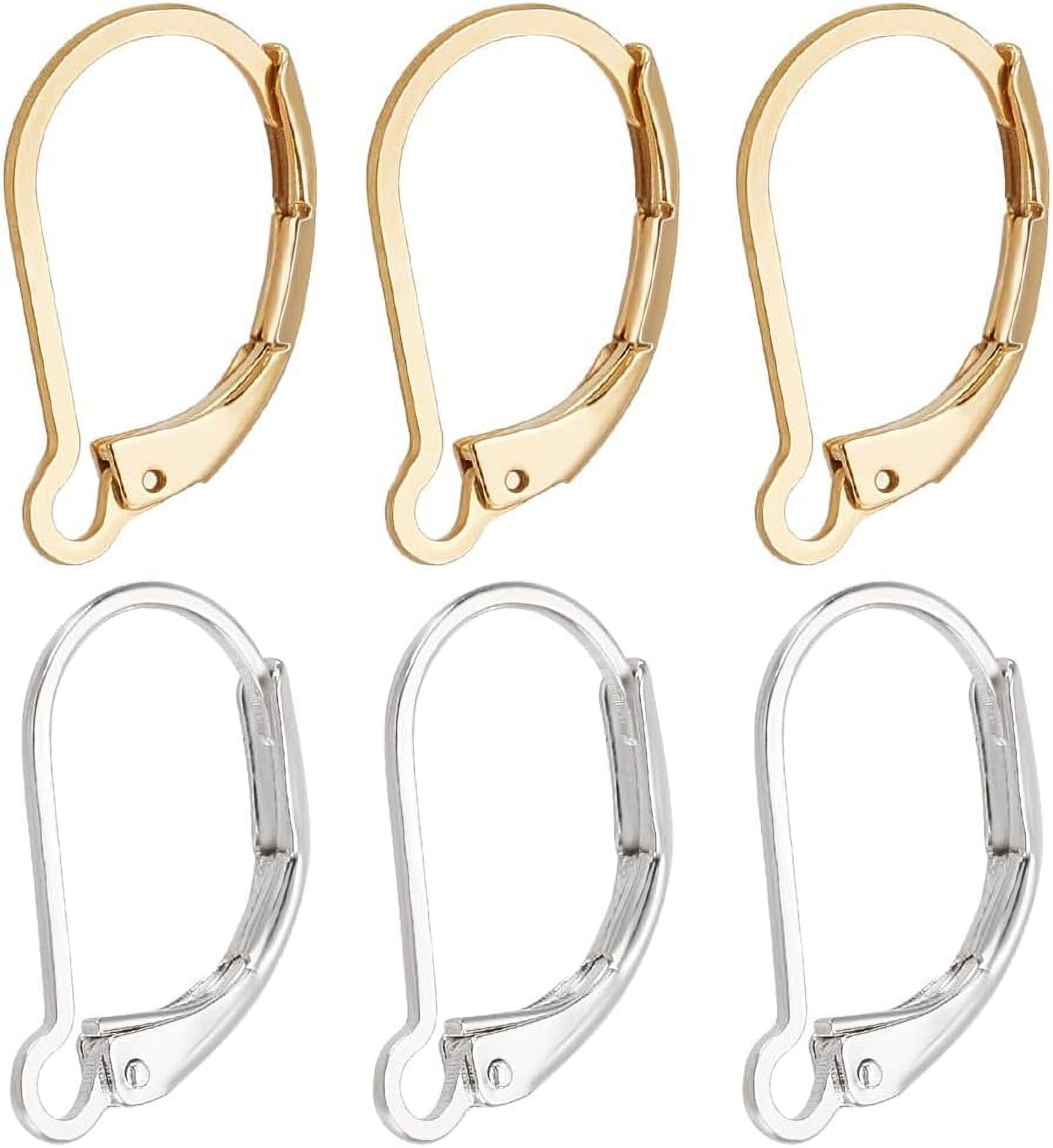 1 Box 60Pcs Leverback Earring Findings 24K Gold & 925 Sterling Silver ...