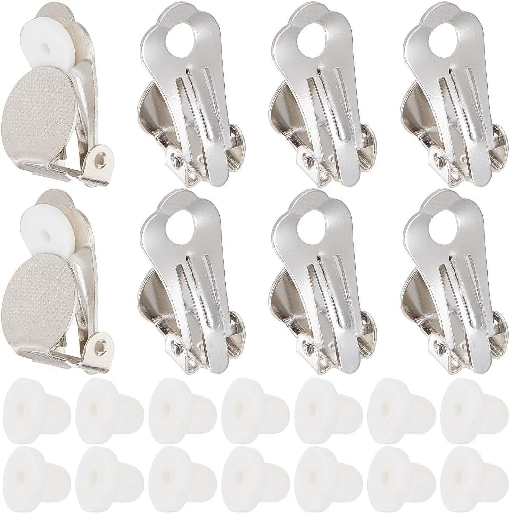 1 Box 60Pcs Silver Earring Converter Clip on Earrings Back Brass Non ...