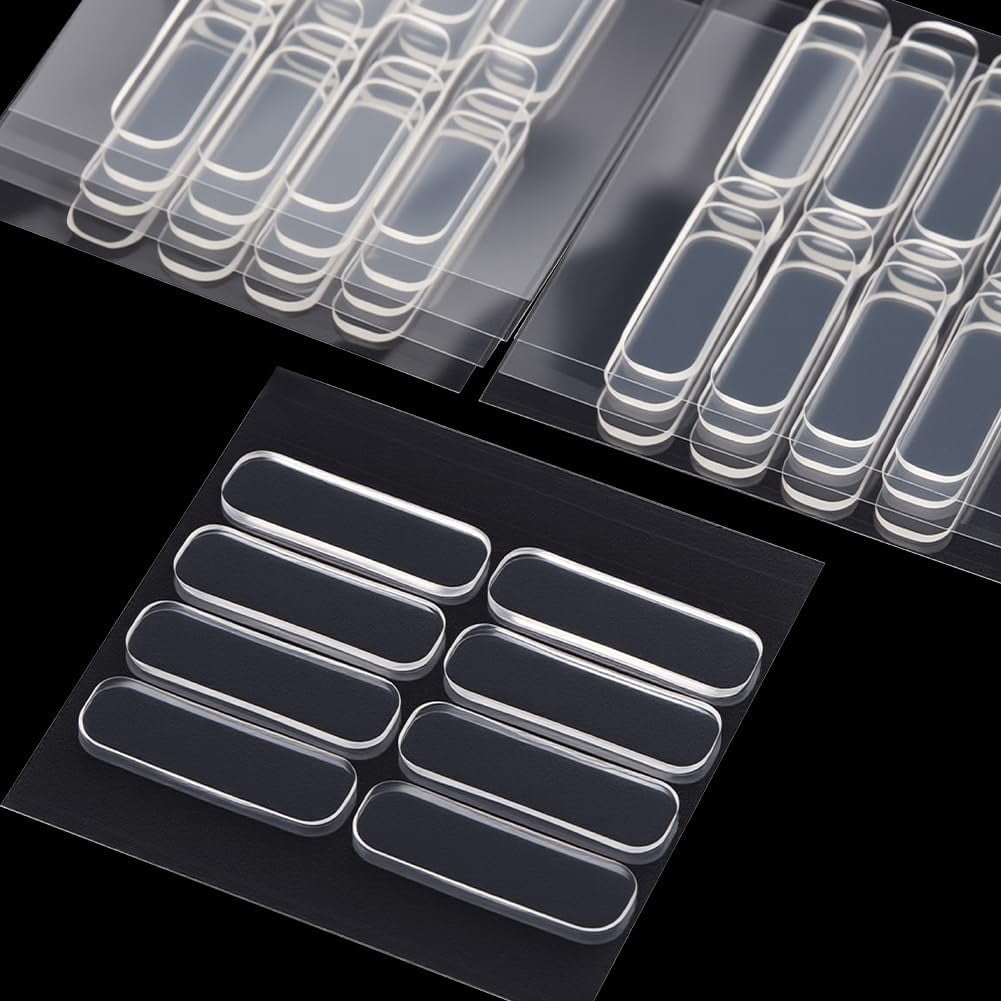 1 Box 64Pcs 35 x 10 x 2mm Clear Bumper Strip Wall Protector Pads ...