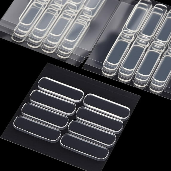 1 Box 64Pcs 35 x 10 x 2mm Clear Bumper Strip Wall Protector Pads ...