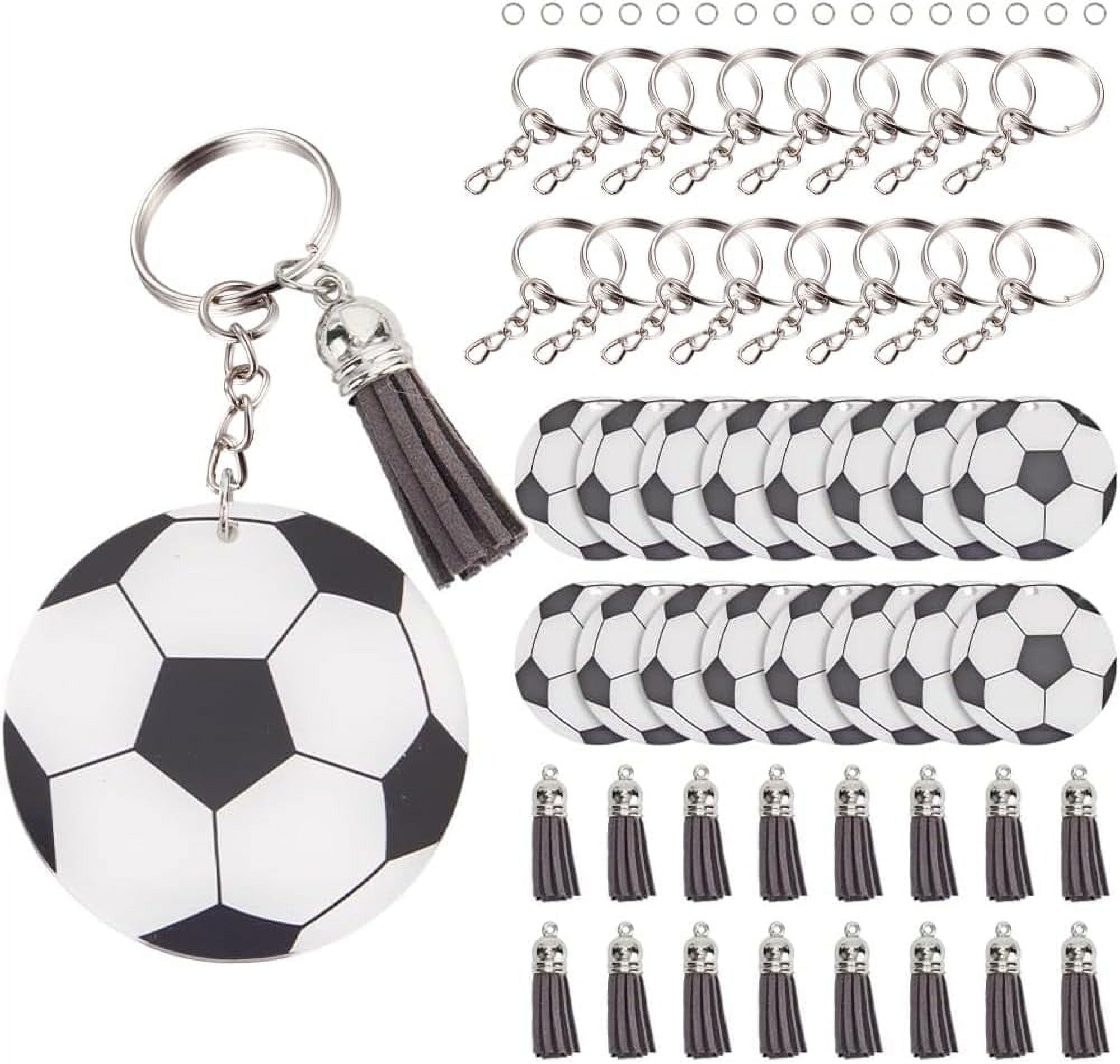 1 Box 64pcs Keychain Kits Sports Soccer Keychains Diy Acrylic Football ...
